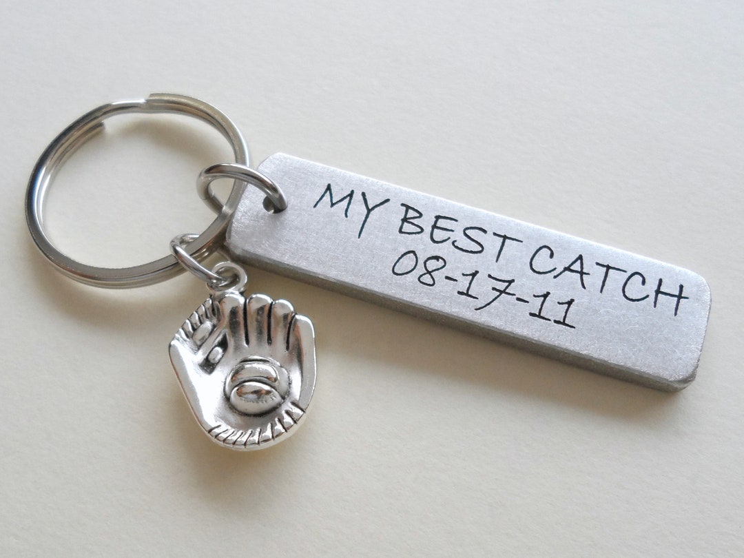 Baseball Mitt Keychain, Anniversary Keychain, Couples Keychain ...