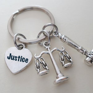 Scales of Law & Justice Keychain, Judges Gavel, Lawyer Keychain ...