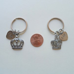 Couple Keychain Set King and Queen Crown Key Ring Set - Etsy