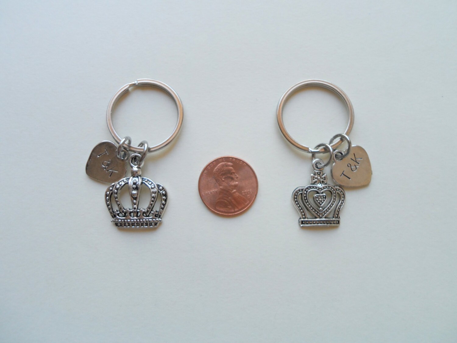 Couple Keychain Set King and Queen Crown Key Ring Set - Etsy