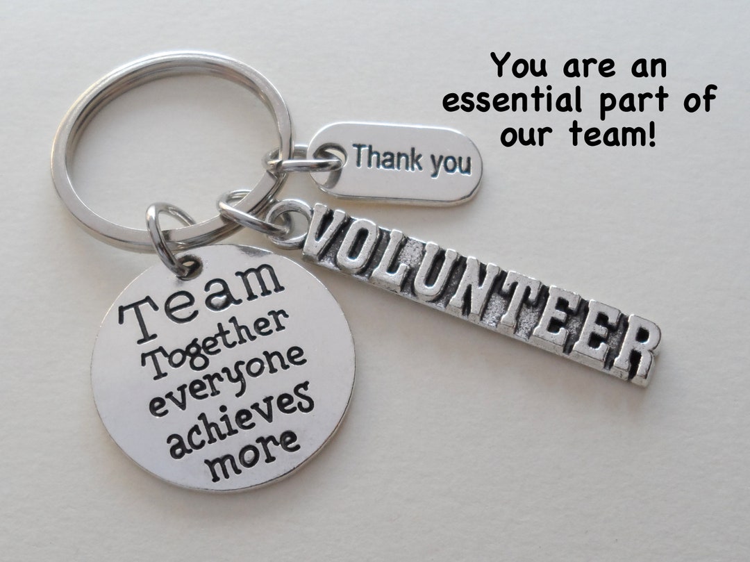 Volunteer Appreciation Gift Keychain With Team Disc Charm, Volunteer ...