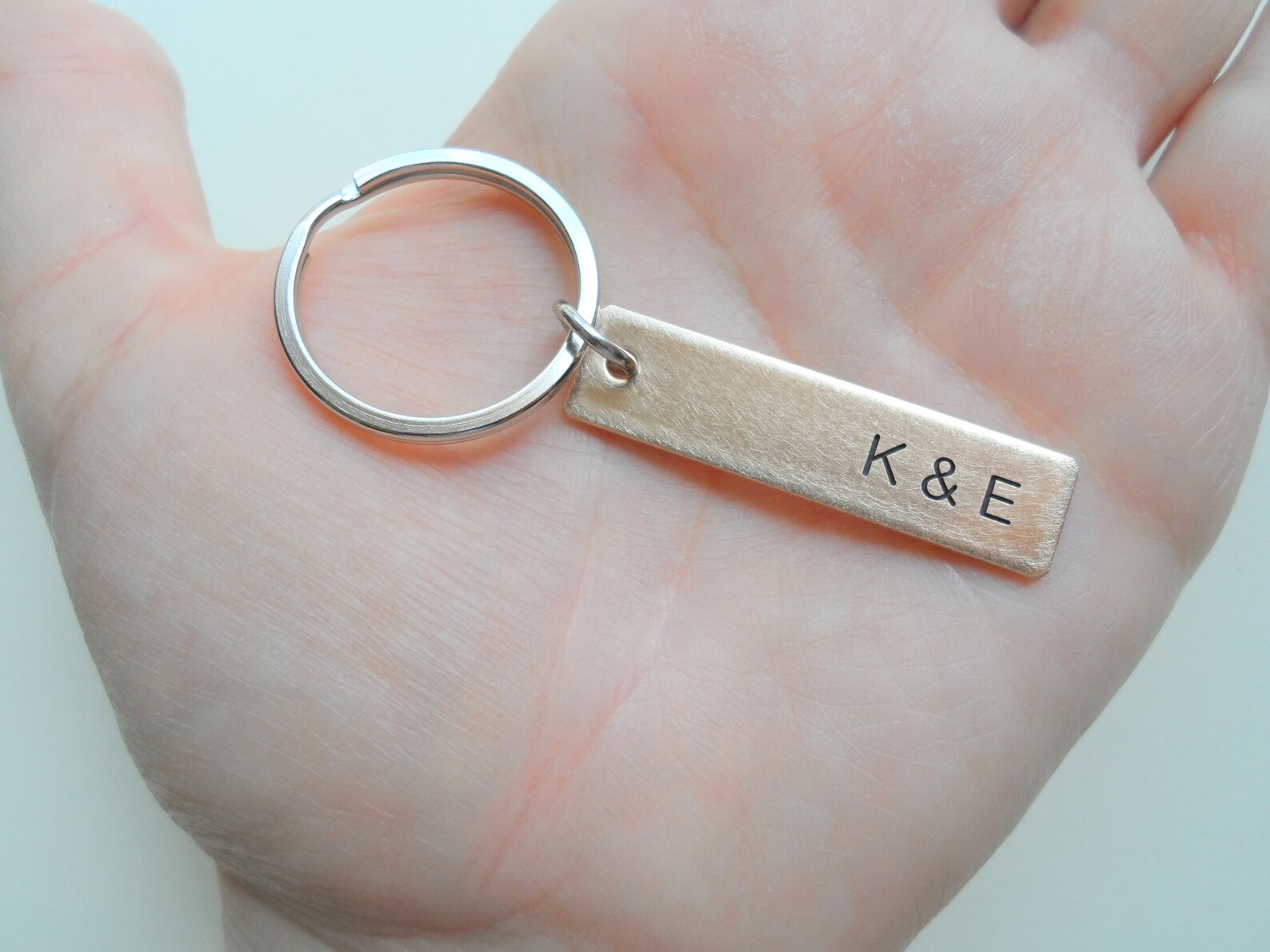 Bronze Keychain, Bronze Gift, Couples Keychain, Anniversary Key Ring ...