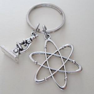 Atom & Microscope Keychain, Science Keychain, Physics Keychain ...