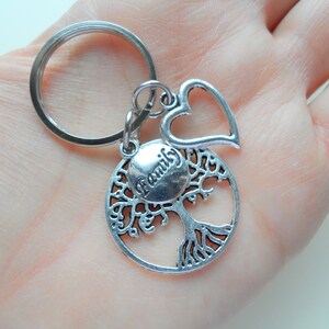 Family Tree & Heart Keychain, Family Reunion Gift Keychain, Family Love ...