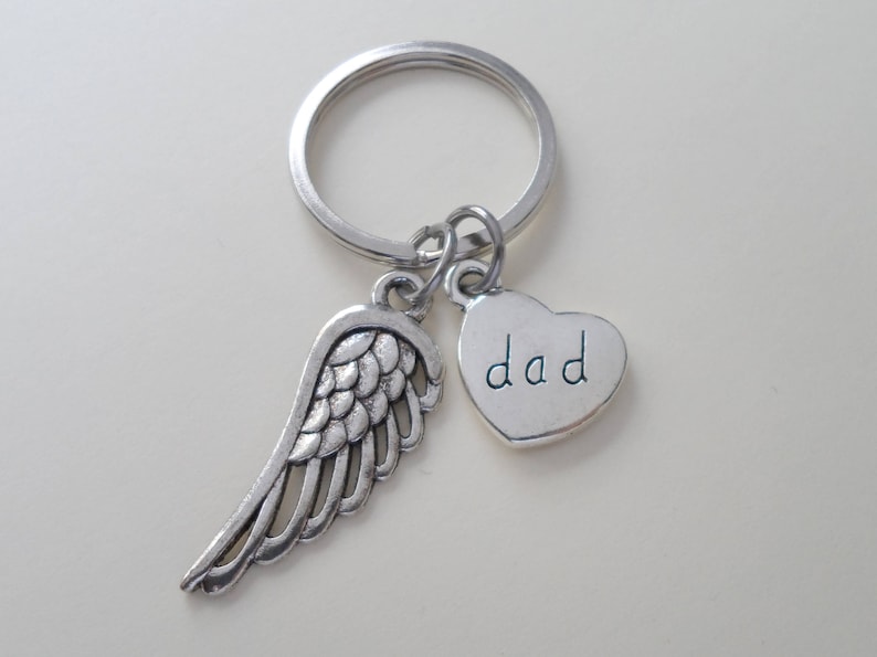 In Memory of Dad Keychain Remembrance Keychain Angel Dad - Etsy