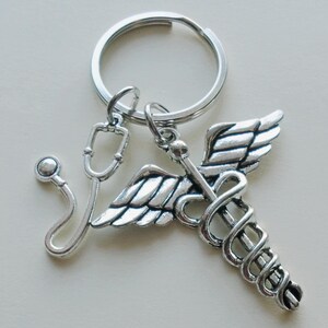 Medical Charm & Stethoscope Charm Keychain, Nurse Appreciation Gift ...