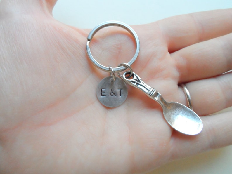 Spoon Keychain Couples Keychain Anniversary Gift for - Etsy