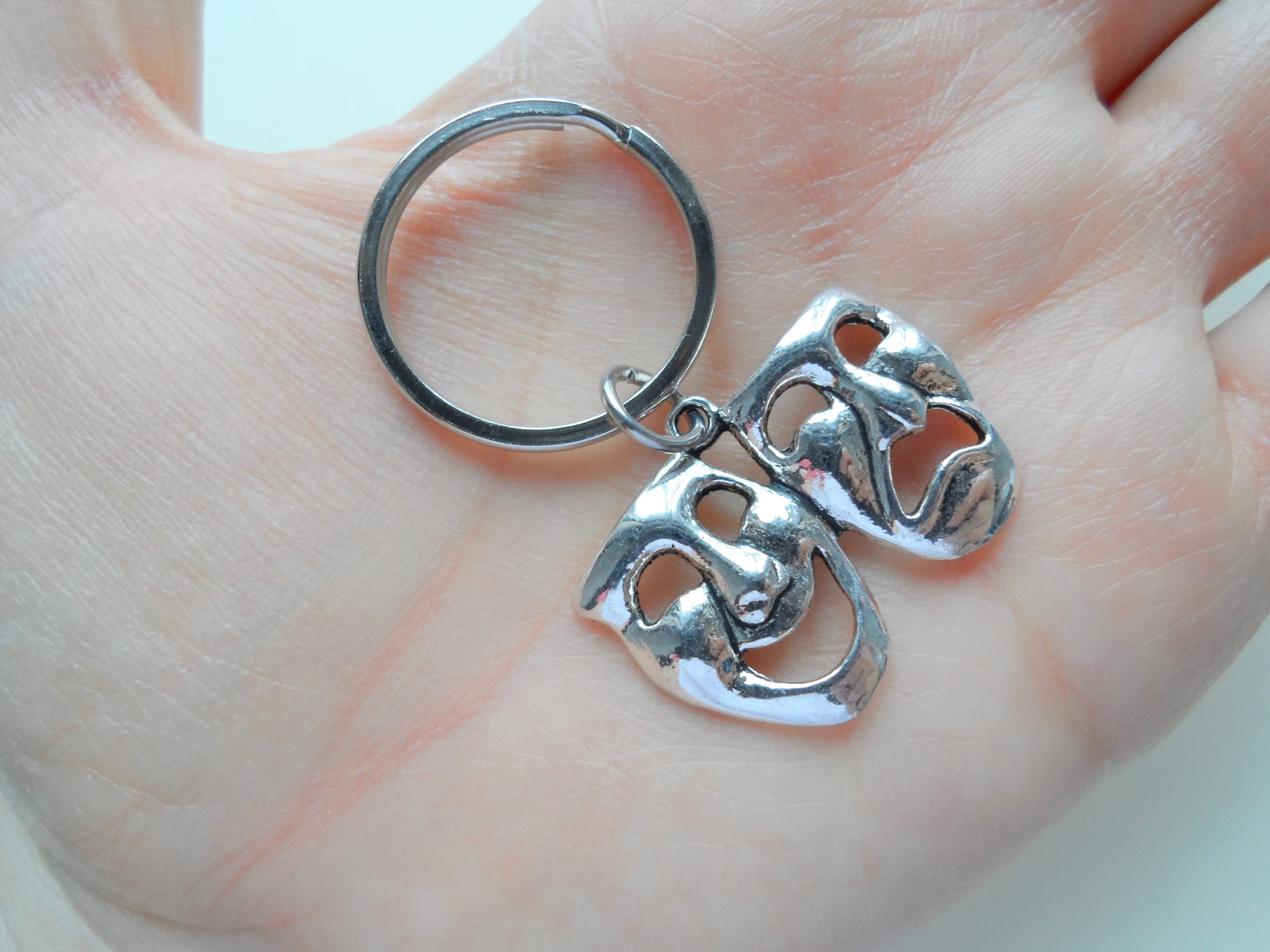 Theatre Masks Keychain Mask Charm Drama Keychain Graduation | Etsy