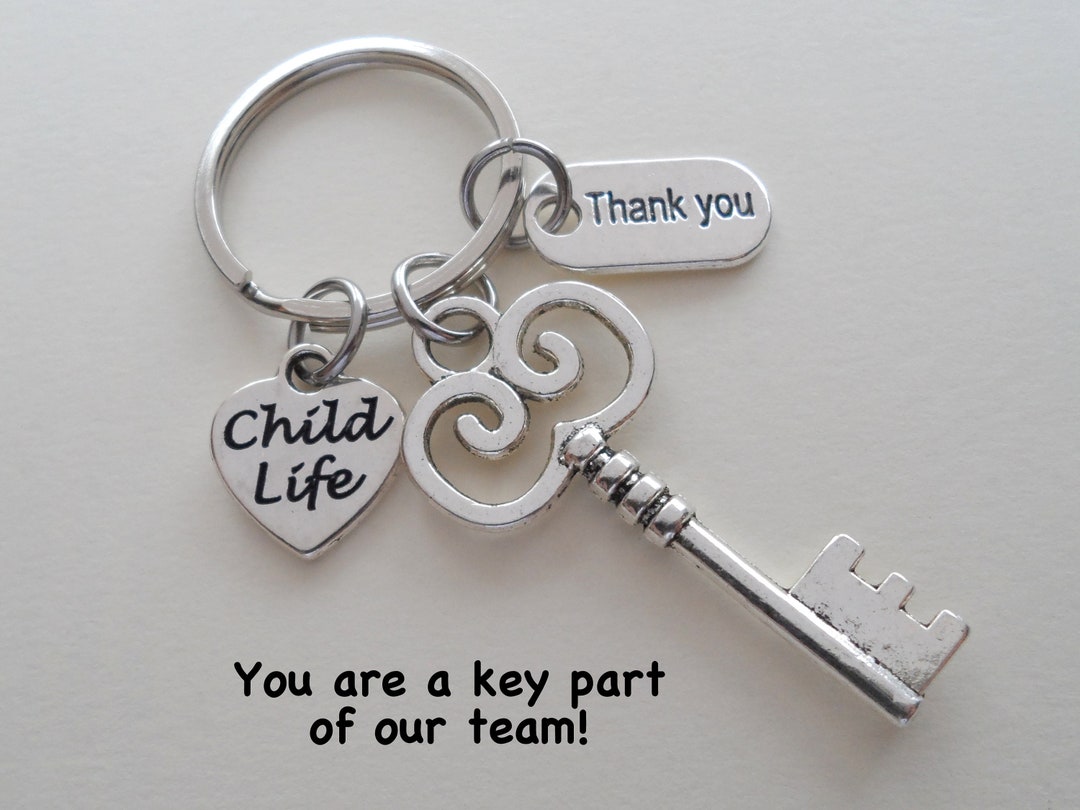Child Life Gift Keychain, Pediatric Health Care Gift, Key & Heart Charm ...