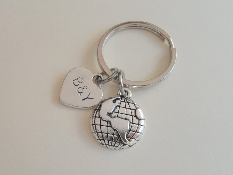 World Globe Keychain or Earth Keychain Couples Key Ring Best - Etsy