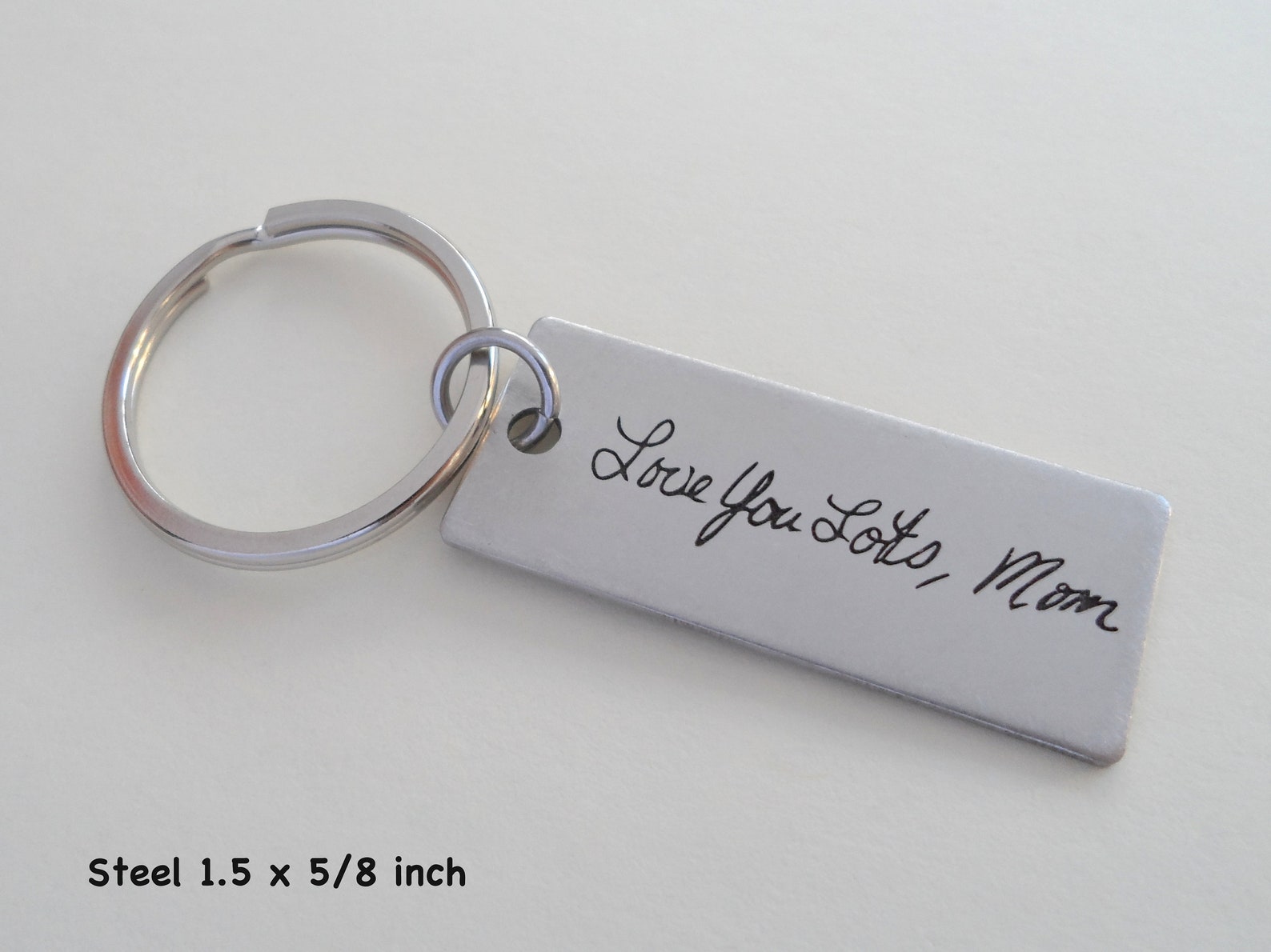 Laser Engraved Handwriting Keychain, Father's Day Keychain, Memorial ...