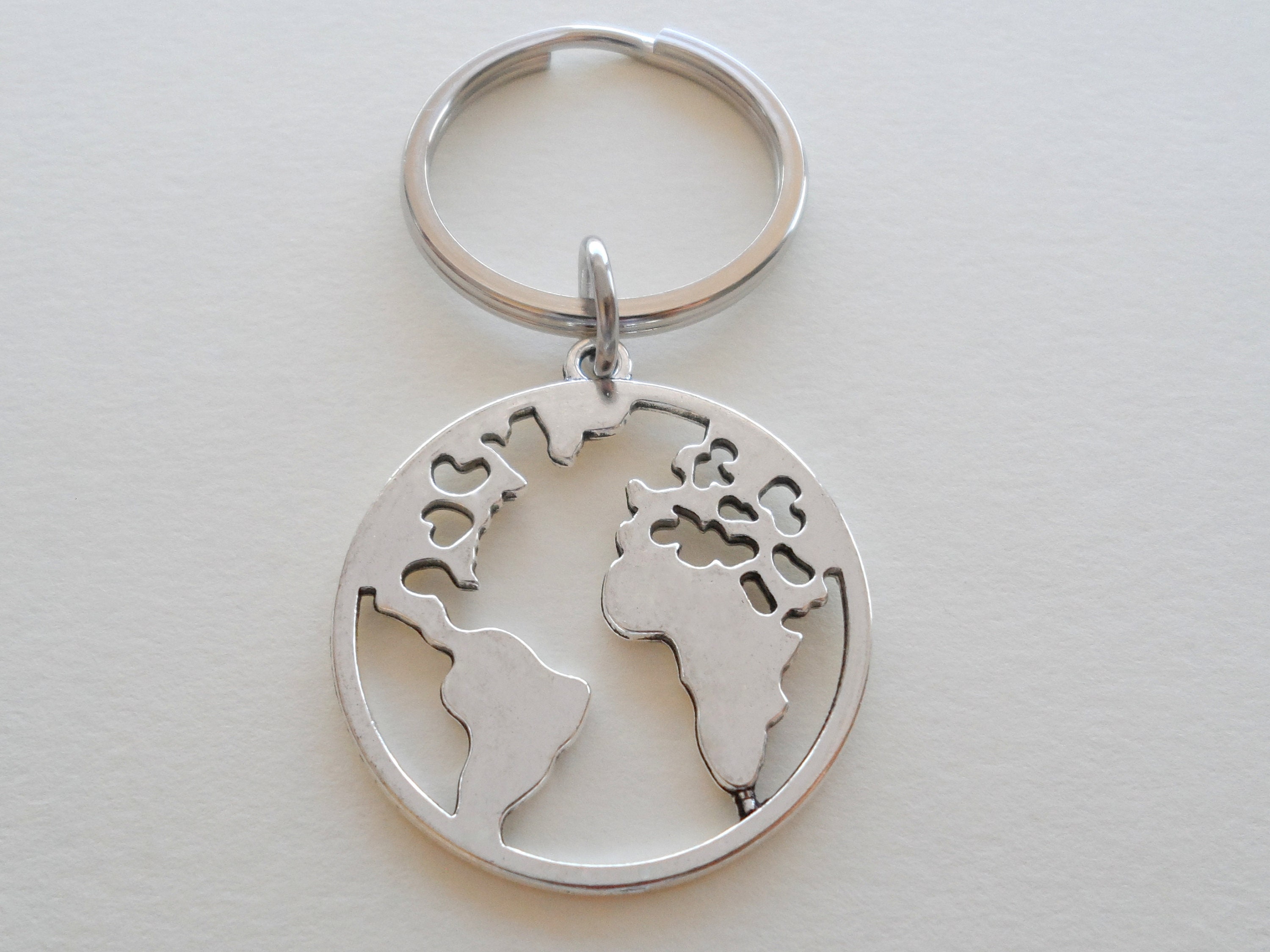 Cutout World Globe Keychain or Earth Keychain Couples Key - Etsy