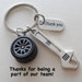 Car Mechanic Appreciation Gift Keychain, Wrench & Tire Charm Keychain ...