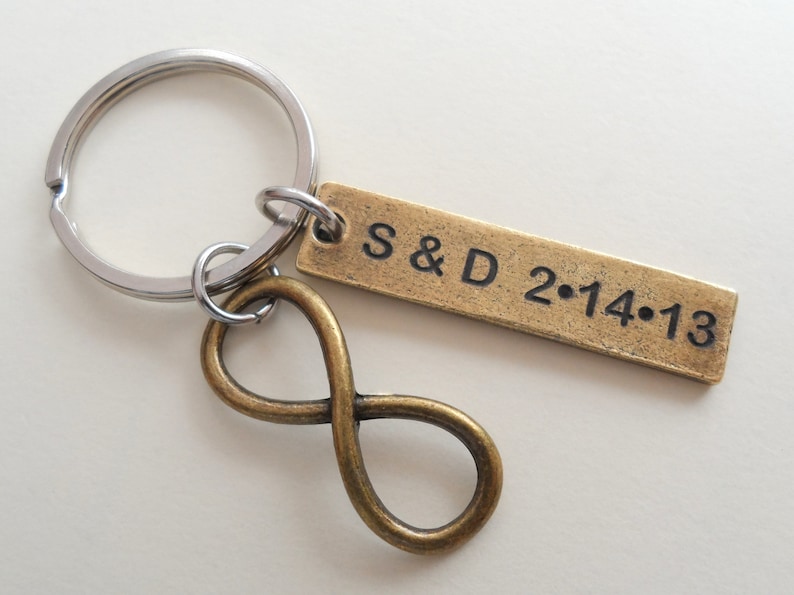 Bronze Infinity Symbol Keychain Gift, Couples Anniversary, Gift for ...