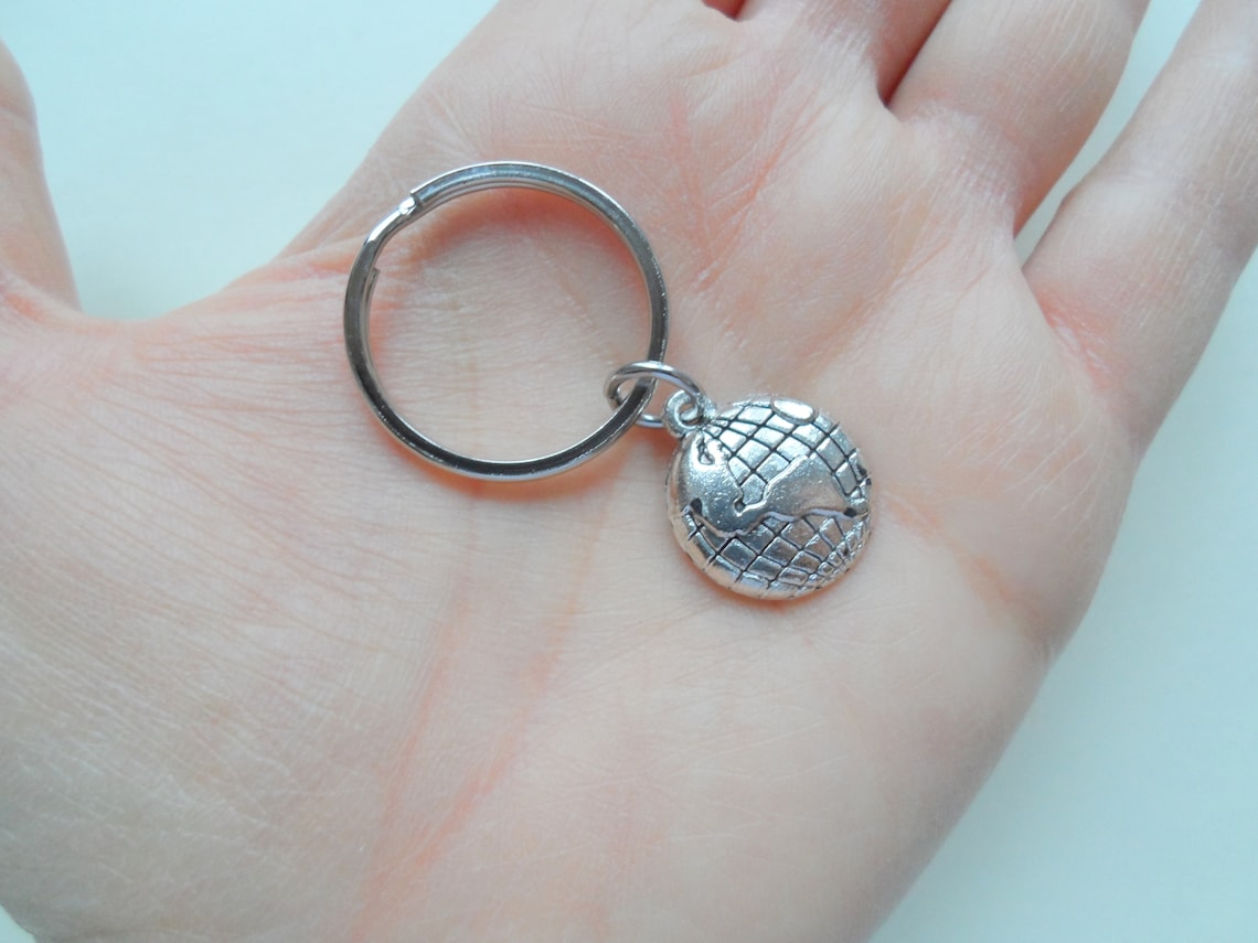 World Globe Keychain or Earth Keychain Couples Key Ring Best - Etsy