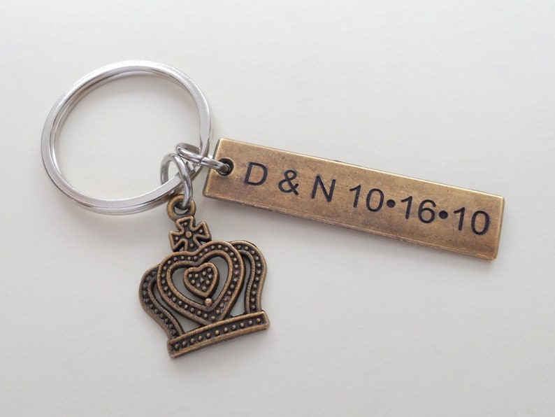 Couple Keychain Set King and Queen Crown Key Ring Set | Etsy