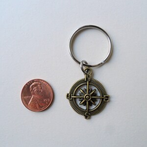 Bronze Compass Keychain, Couples 8th Year Anniversary Gift, Couples ...
