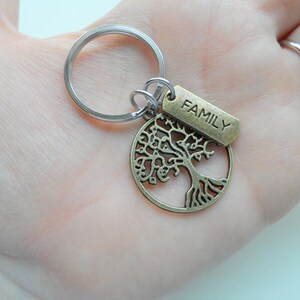 Bronze Family Tree Keychain, Family Reunion Gift Keychain, Family ...