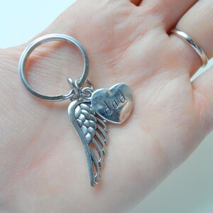 In Memory of Dad Keychain, Remembrance Keychain, Angel Dad Keychain ...