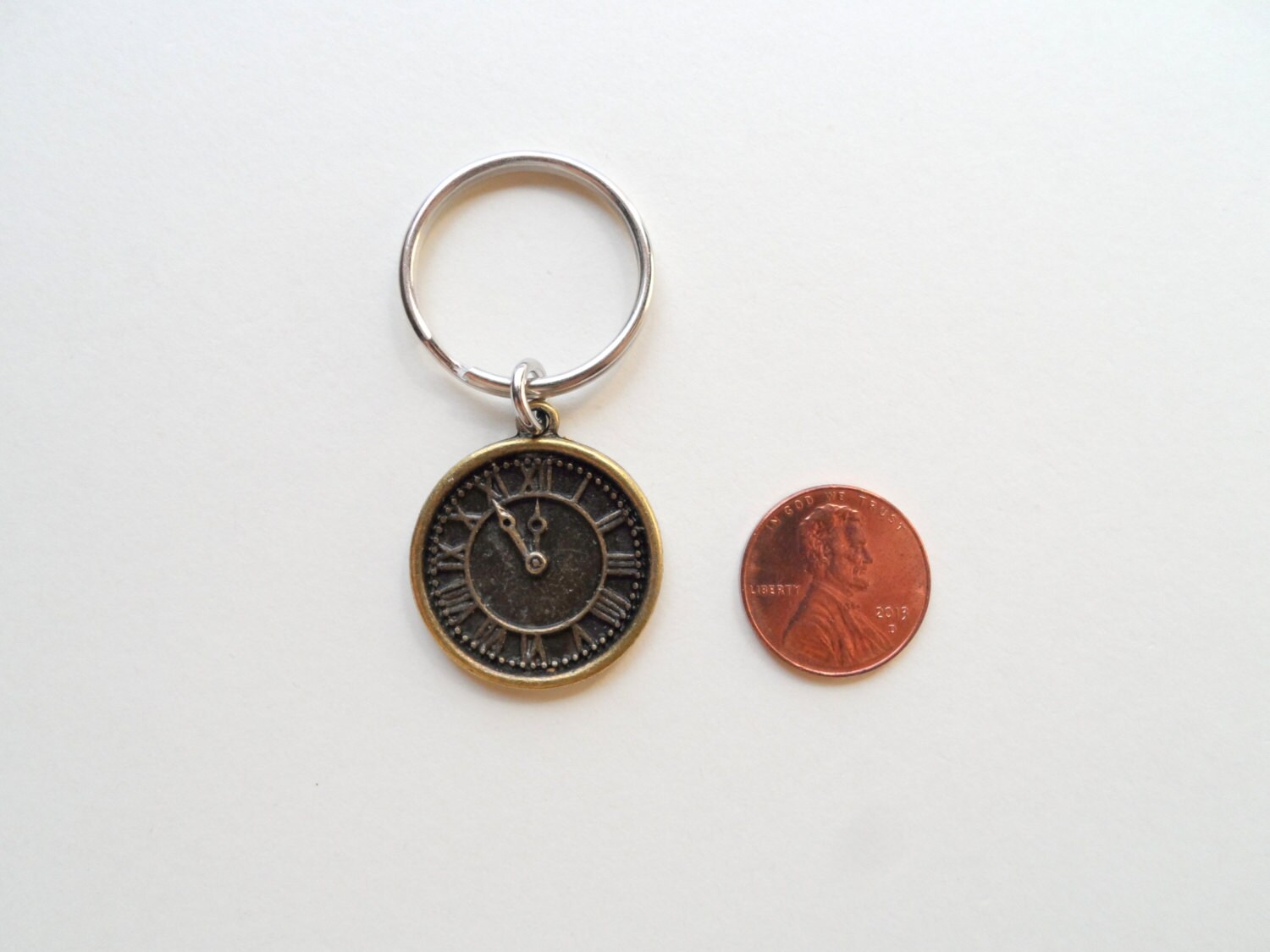 Bronze Clock Keychain Couples Key Ring Bronze 8th Year - Etsy