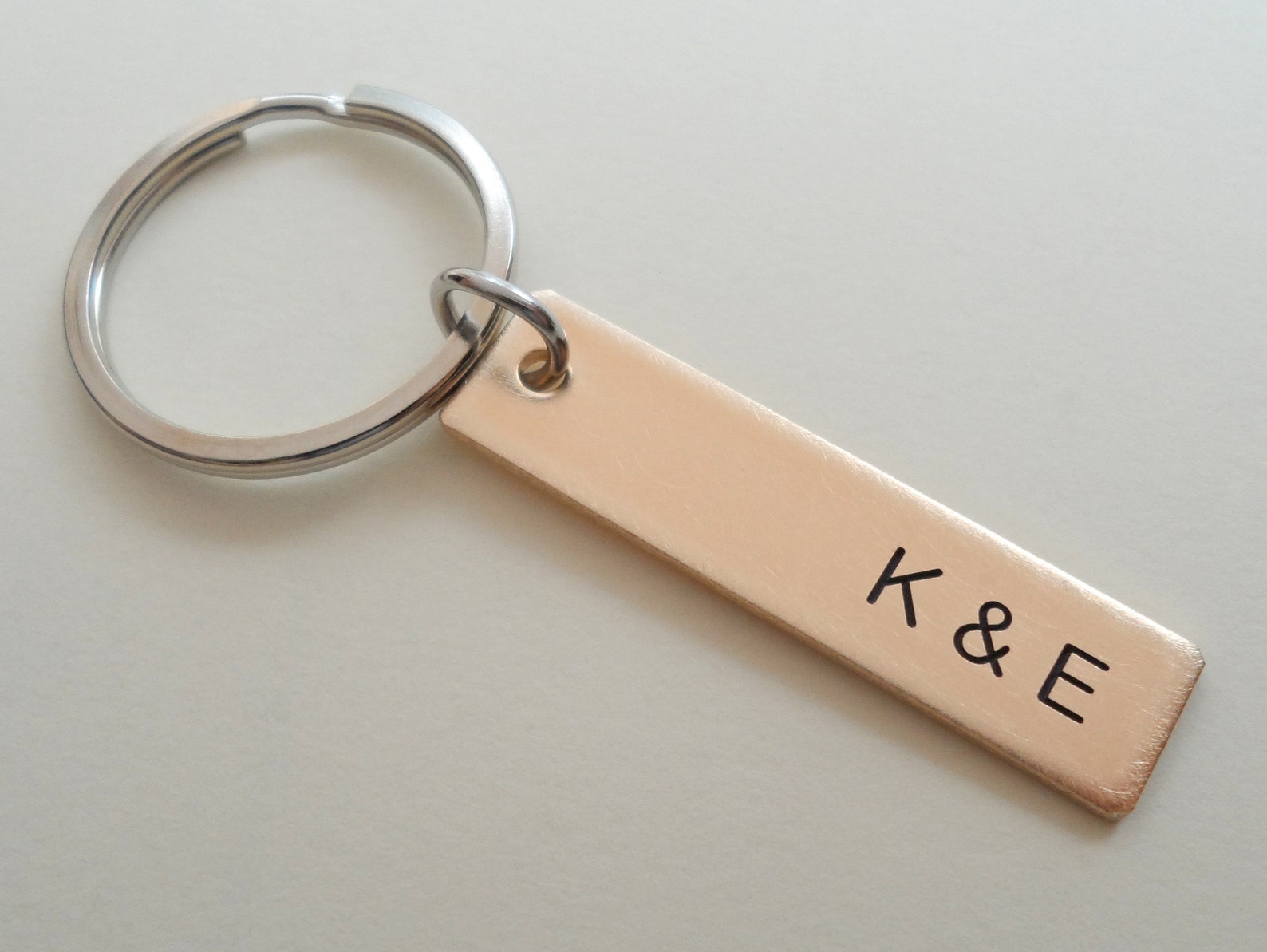 Bronze Keychain, Bronze Gift, Couples Keychain, Anniversary Key Ring ...