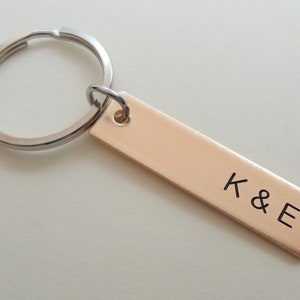 Bronze Keychain, Bronze Gift, Couples Keychain, Anniversary Key Ring ...