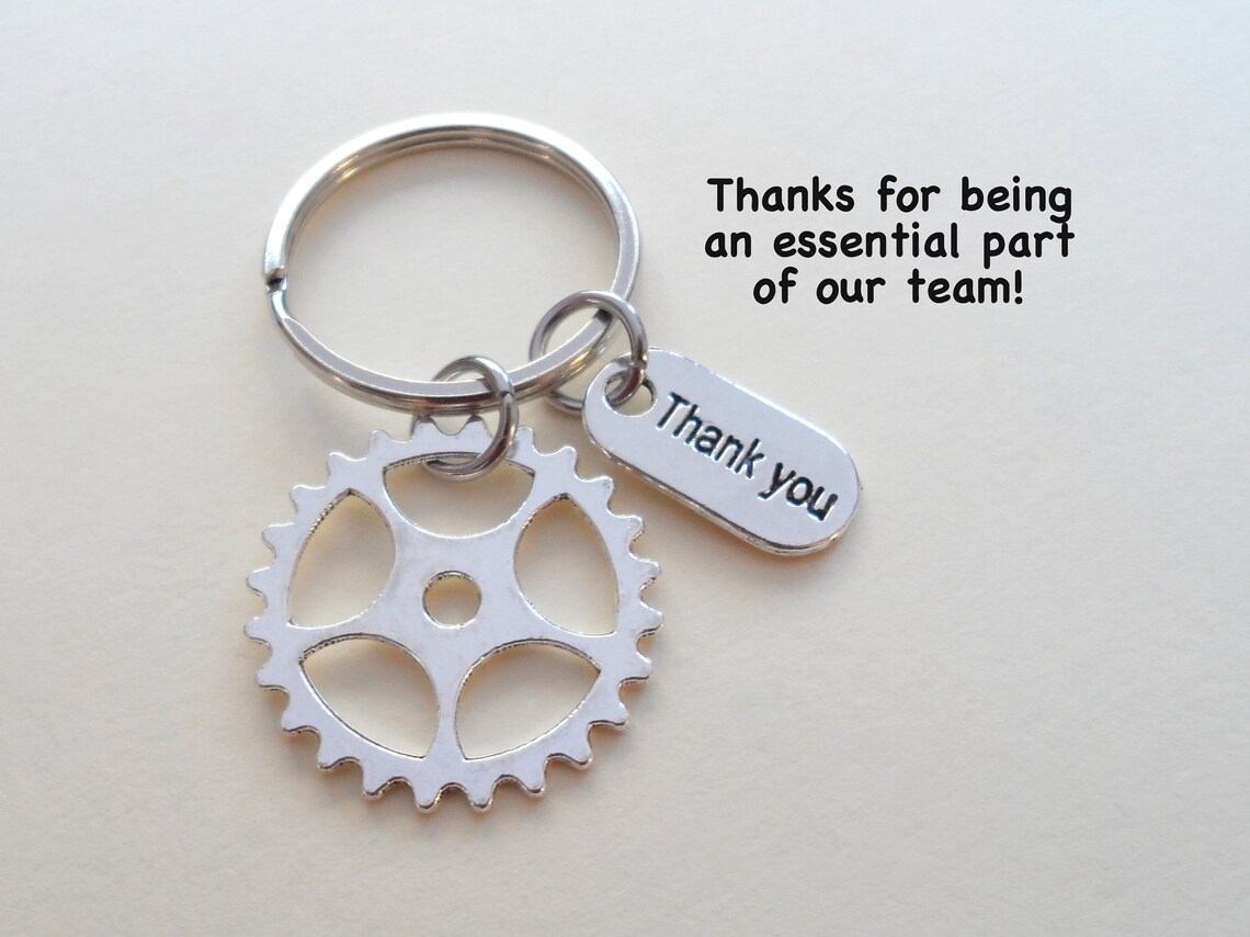 Employee Appreciation Gift Keychain Gear Charm Keychain - Etsy