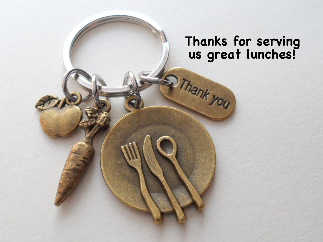 School Lunch Server Keychain, Appreciation Gift for School Lunch Lady ...