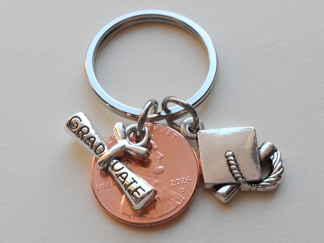 Graduate Diploma Scroll Penny Keychain, Graduation Gift, Graduate Gift ...