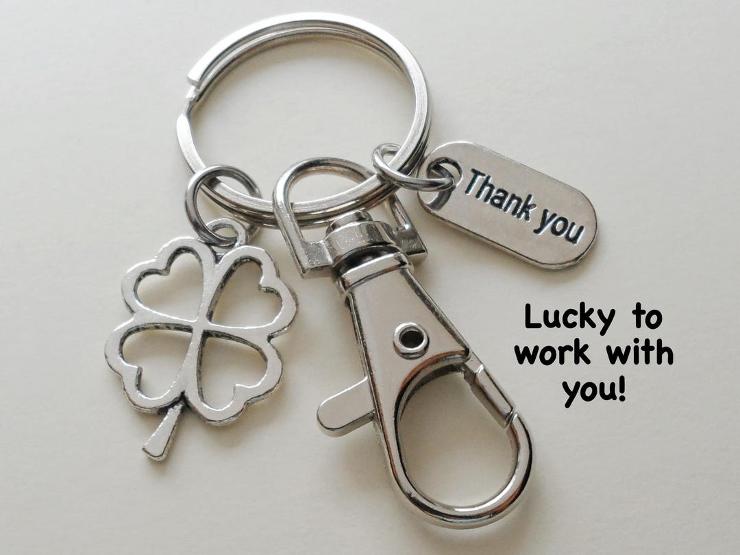 Employee Appreciation Gift Keychain, Lucky Clover Keychain, Employee ...