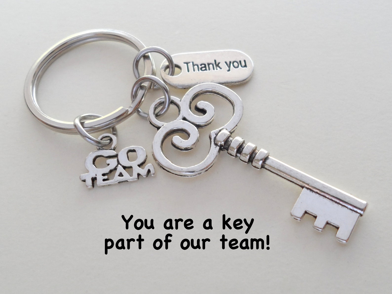 Employee Appreciation Gift Keychain Go Team & Key Charm - Etsy