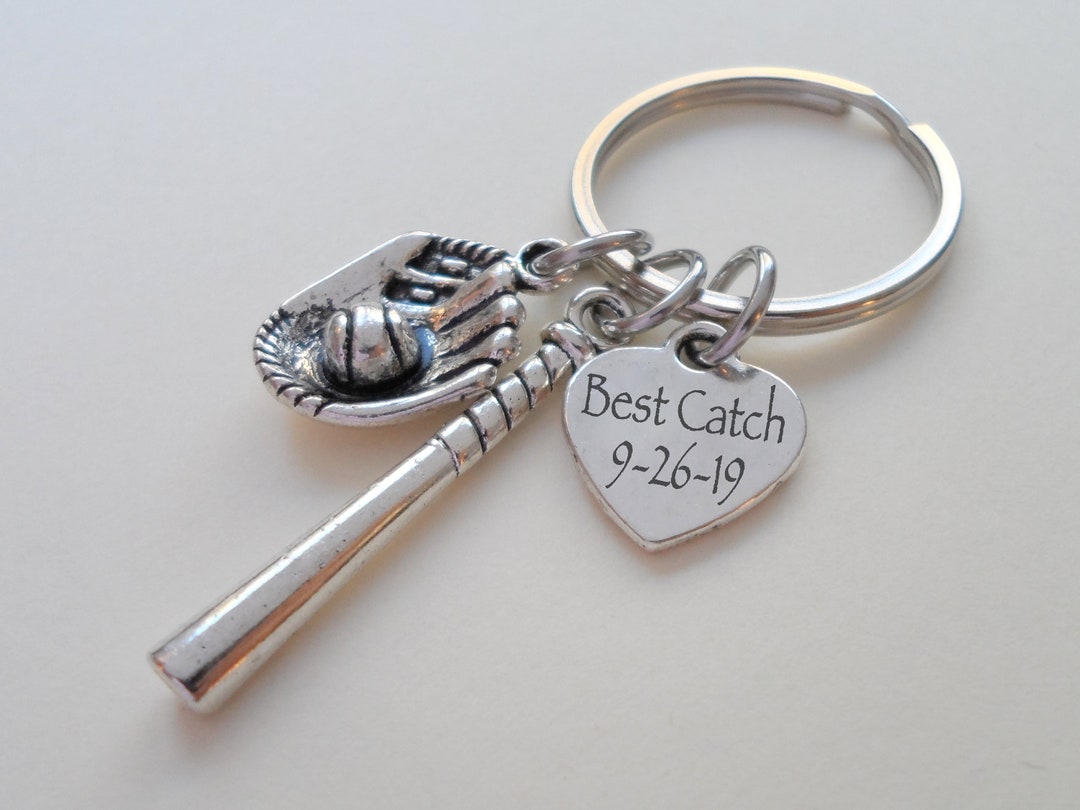 Baseball Keychain, Couples Keychain, Baseball Player Keychain, Baseball ...