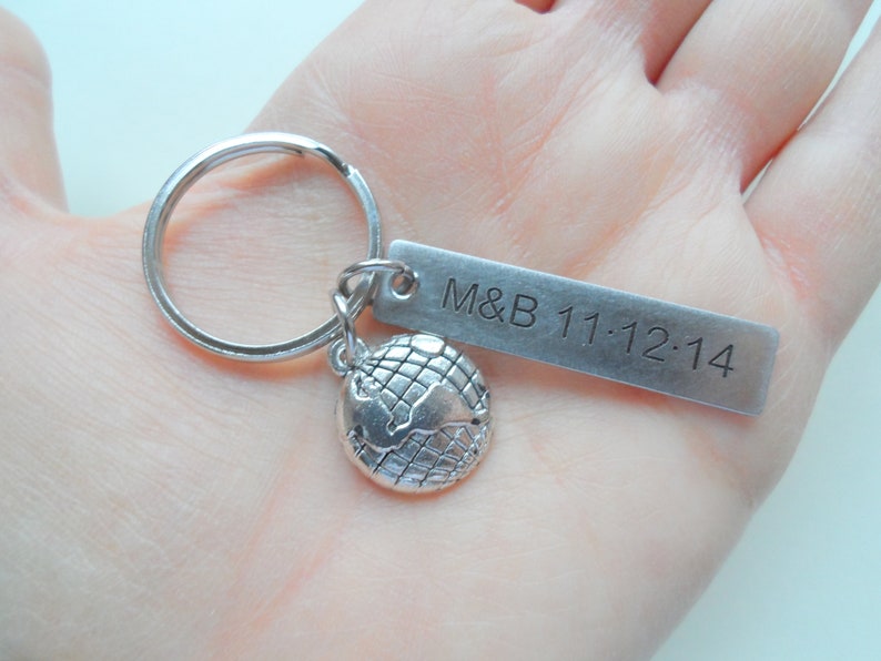 World Globe Keychain or Earth Keychain Couples Key Ring Best - Etsy