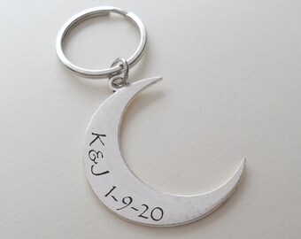 Moon Key Ring | Etsy