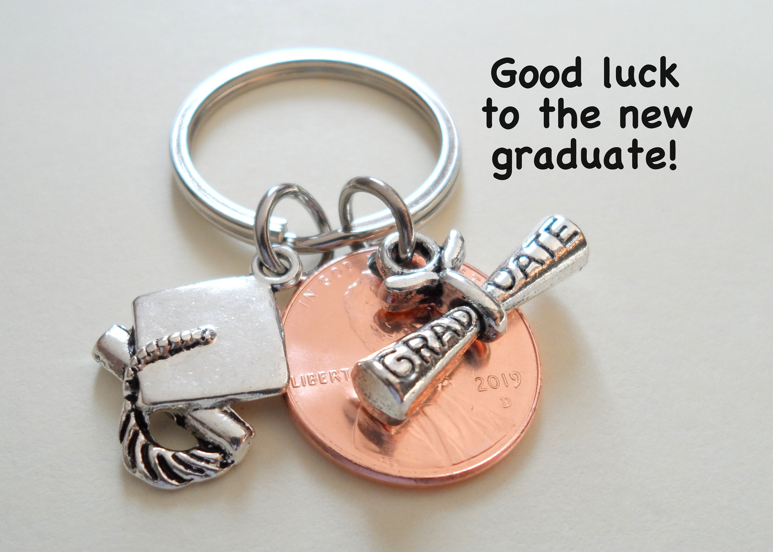 Graduate Diploma Scroll Penny Keychain Graduation Gift | Etsy
