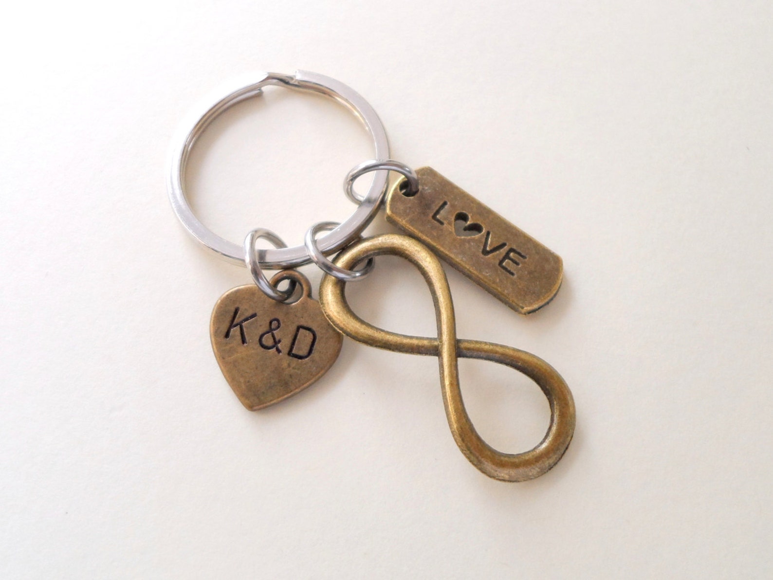 Bronze Infinity Symbol Keychain Gift Couples Anniversary | Etsy