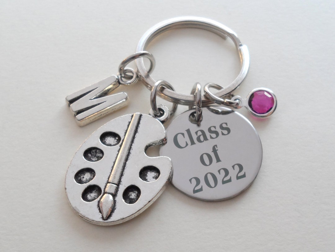 Class of 2025 Keychain With Art Palette Charm, Graduation Gift, Gift ...