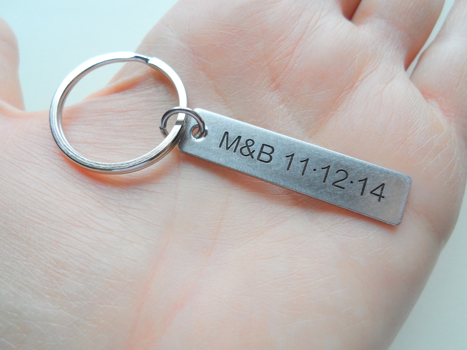 Small Couples Keychain Couples Key Ring Custom Engraved Tag | Etsy