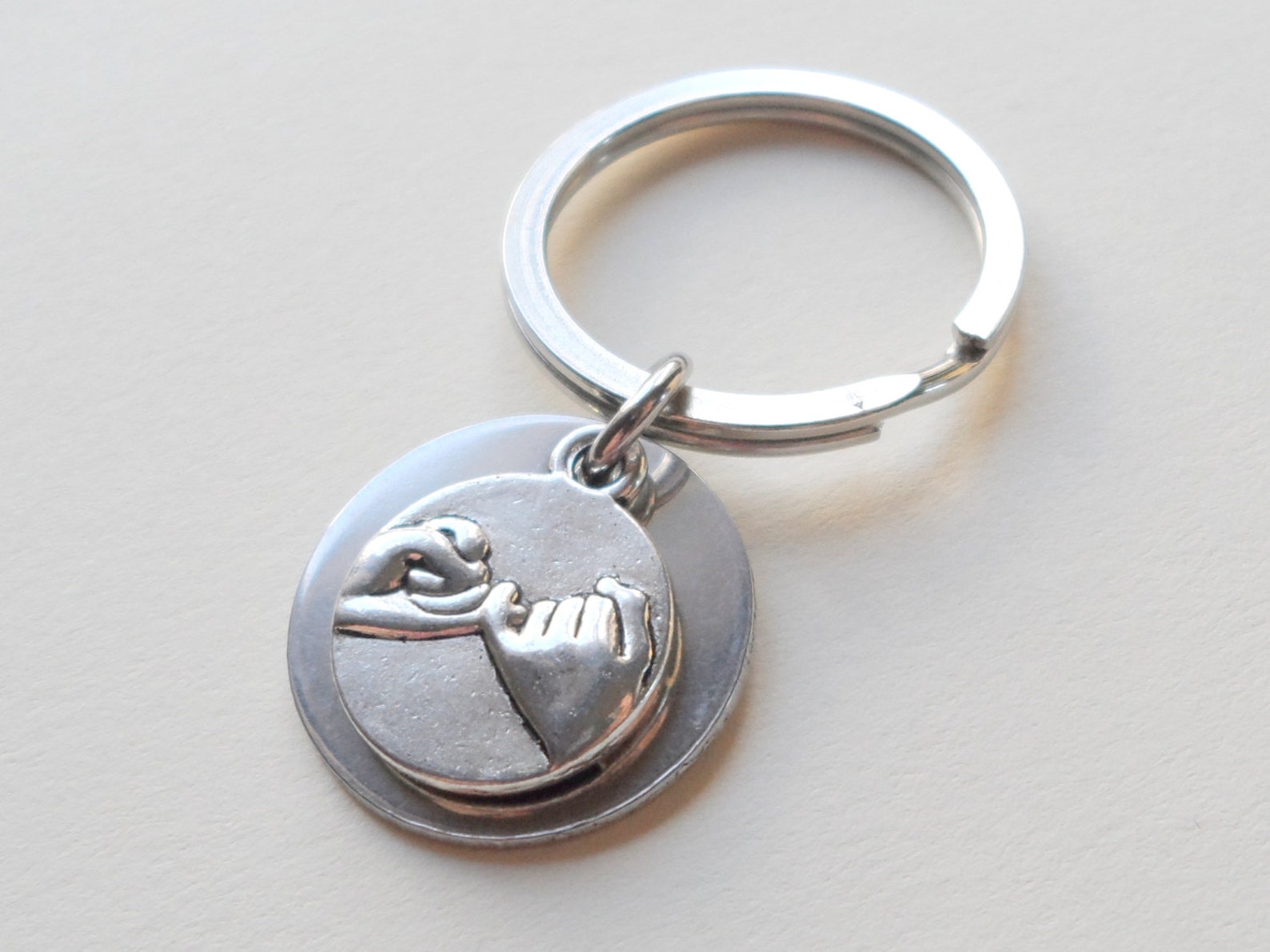 Pinky Promise Keychain Custom Engraved Keychain Disc | Etsy