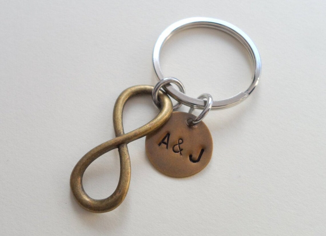 Bronze Infinity Symbol Keychain Gift, Couples Anniversary, Gift for ...