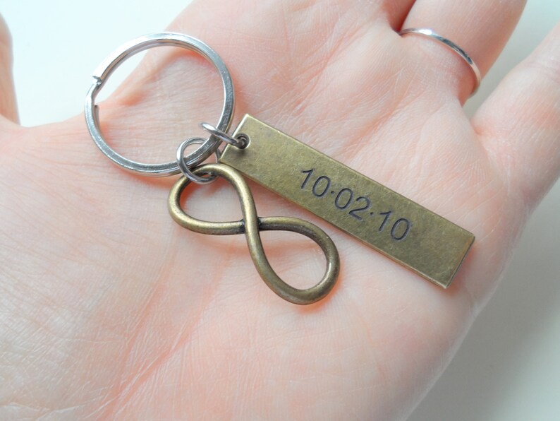 Bronze Infinity Symbol Keychain Gift Couples Anniversary | Etsy