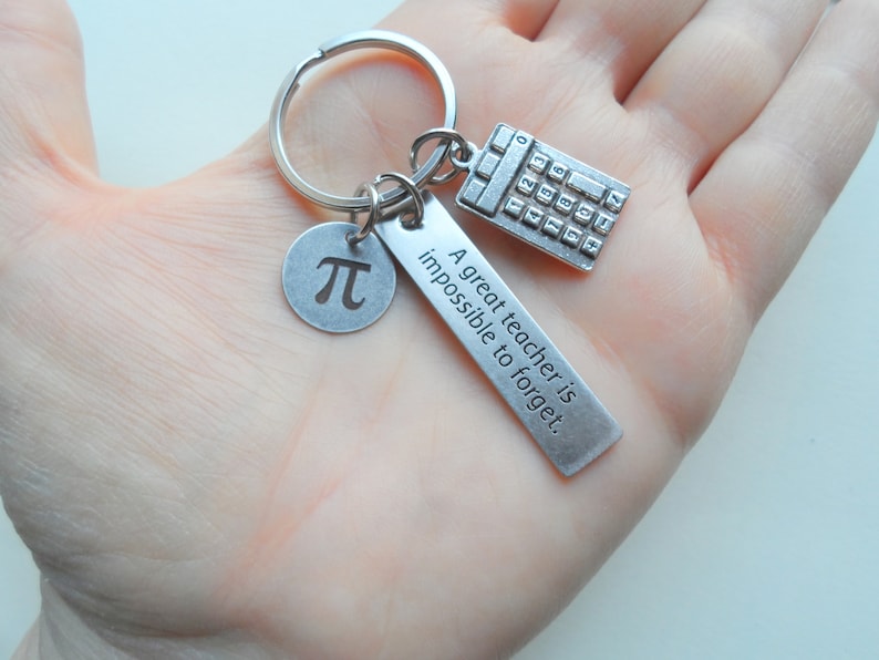 Mathematics Teacher Keychain Pi & Calculator Charm Keychain - Etsy