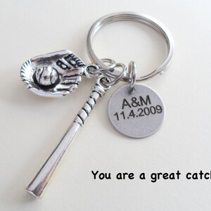 Baseball Keychain, Couples Keychain, Baseball Player Keychain, Baseball ...