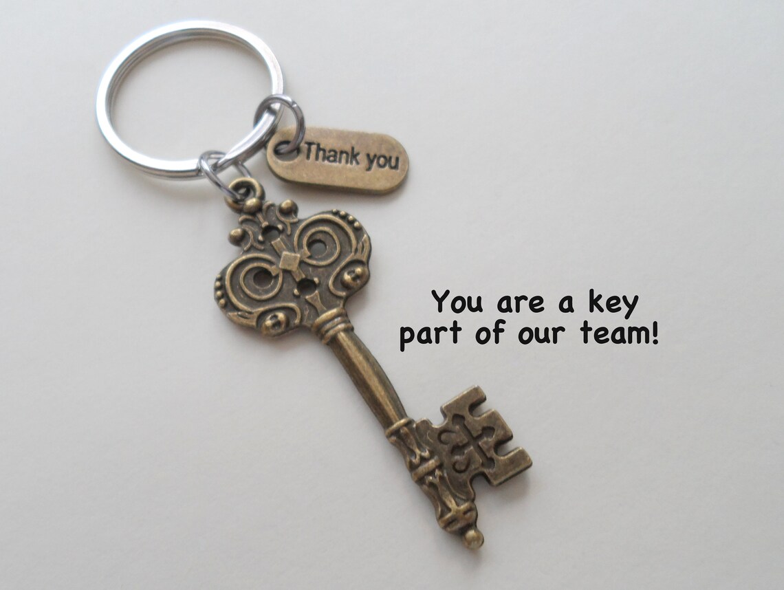 Employee Appreciation Gift Keychain Bronze Key Charm - Etsy