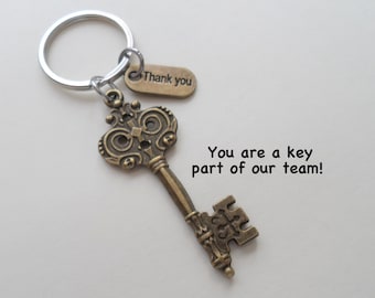 Employee Appreciation Gift Keychain, Key Charm Keychain, Employee Gift ...
