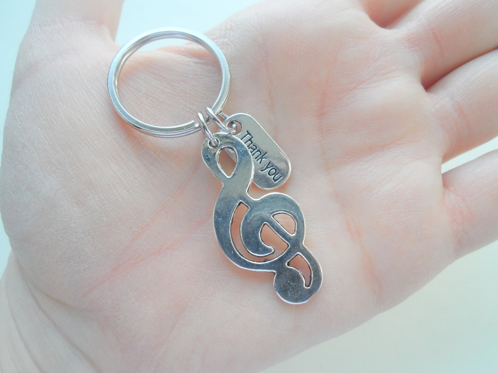 Treble Clef Charm Keychain Music Teacher Gift Teacher | Etsy
