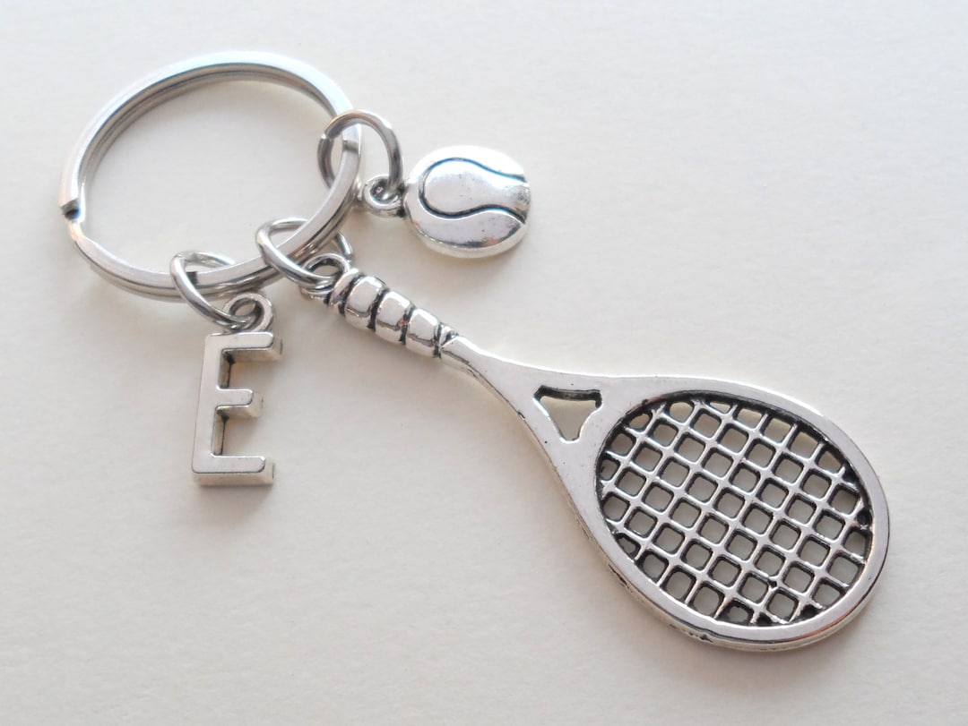 Tennis Keychain, Tennis Player Keychain, Tennis Racquet and Tennis Ball ...