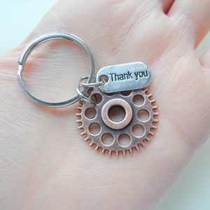 Employee Appreciation Gift Keychain, Copper Gear Charm Keychain ...