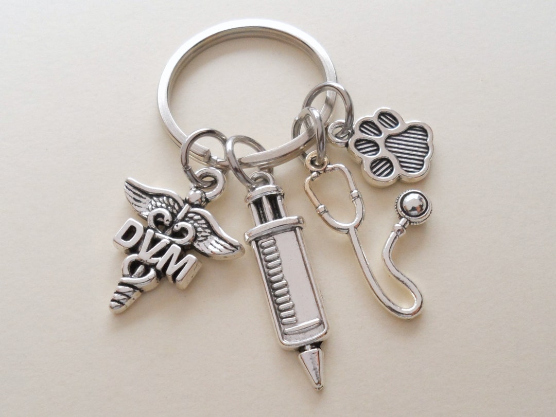 Doctor of Veterinary Medicine Keychain, Veterinarian, Pet & Animal Care ...