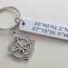 Compass Keychain With Engraved Custom Aluminum Tag, Gift for Boyfriend ...